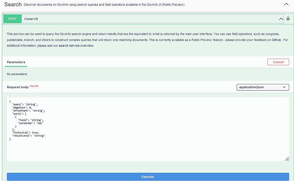 API Search Service | GovInfo